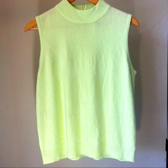 Tops | Lime Green Turtle Neck Sleeveless Top | Poshmark